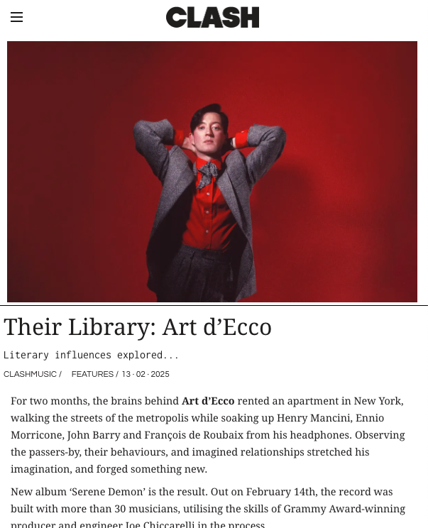 Clash Magazine: Their Library - Art d'Ecco | Official Website